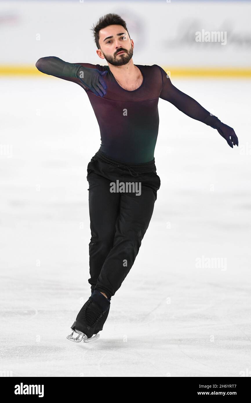 Kevin AYMOZ (France), during practice, at the ISU Grand Prix of Figure ...