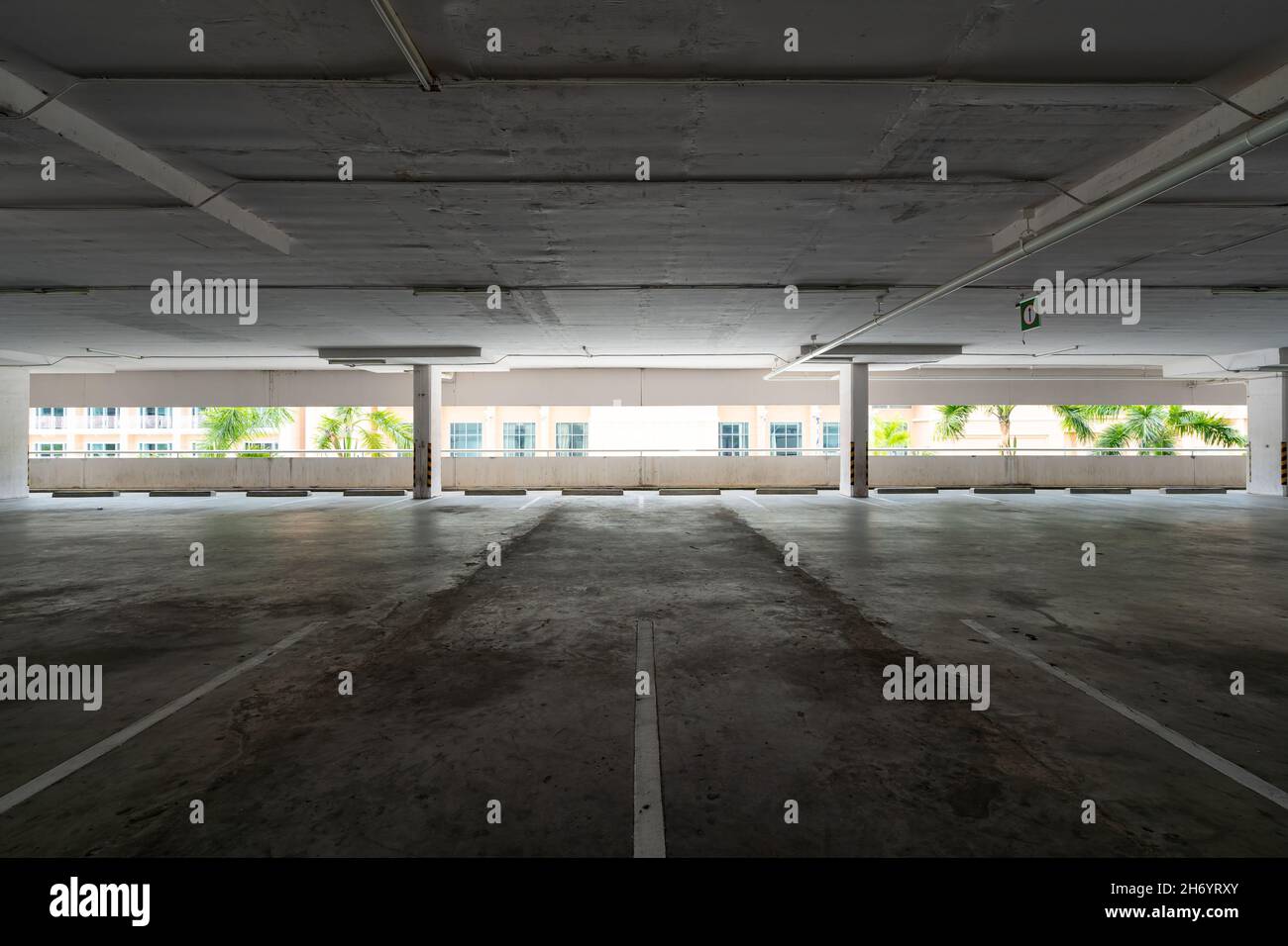 Parking garage department store interior Empty parking lot or garage ...