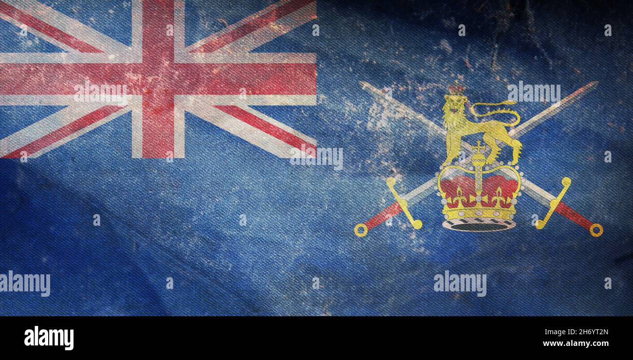 Top view of retro flag of British Army Ensign . grunge flag of united ...