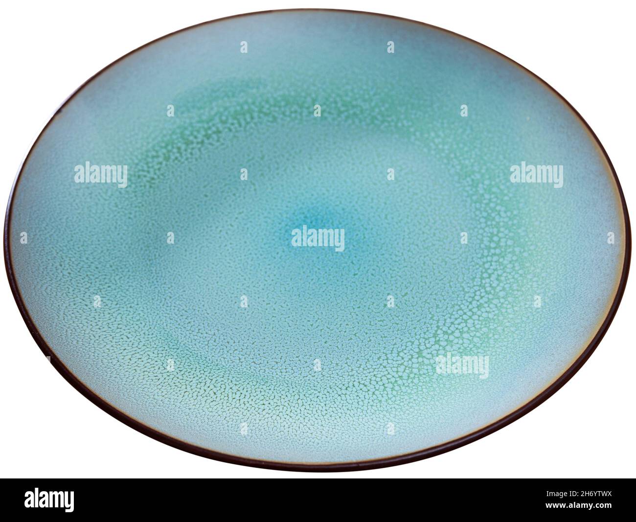 Empty round blue plate on white Stock Photo - Alamy