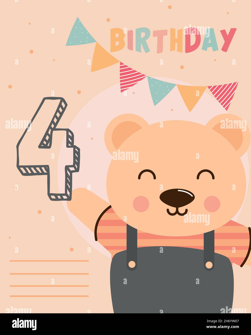 happy birthday 4 years Stock Vector Image & Art - Alamy