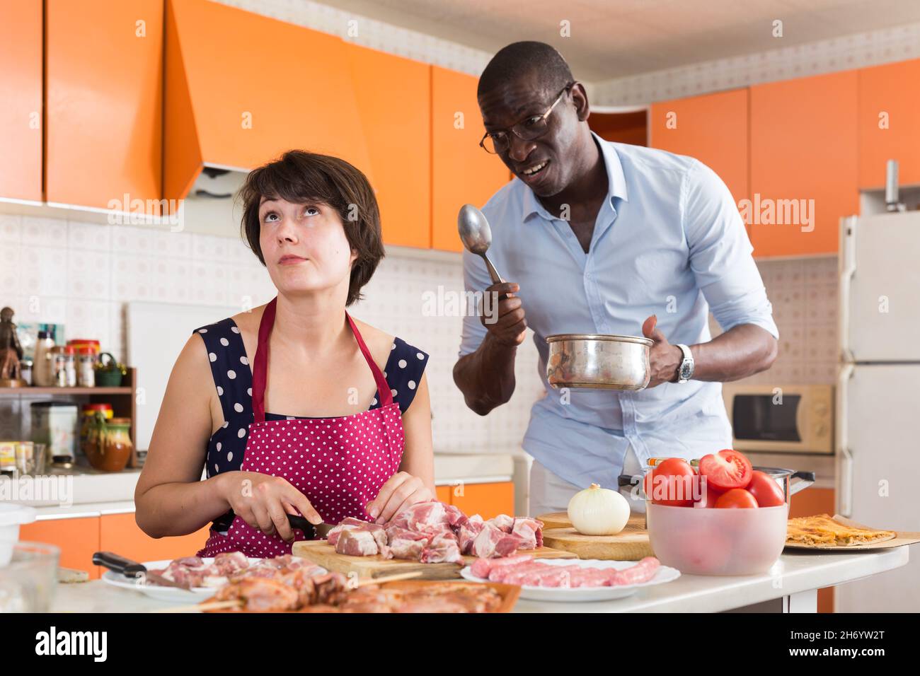 Scolding woman african american hi-res stock photography and images - Alamy