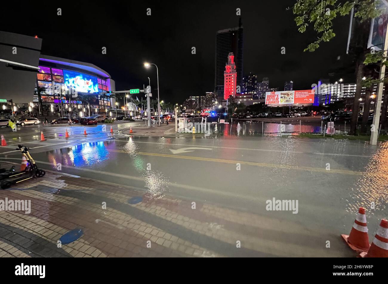 Miami, FL, USA. 18th Nov, 2021. Street view as flooding rainfall hit ...