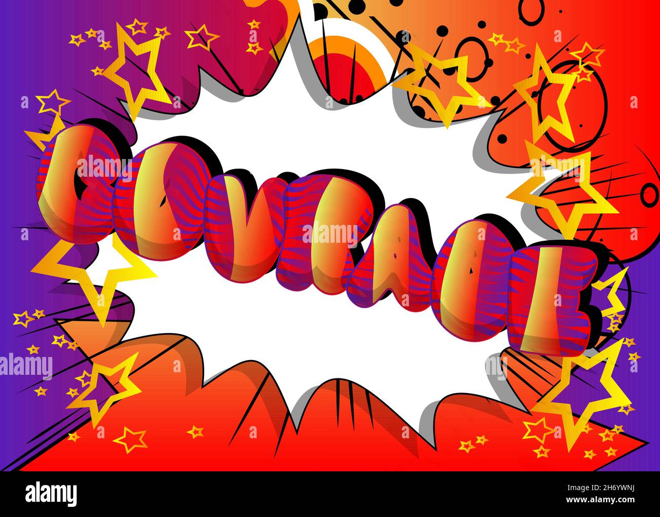 Courage. Comic book word text on abstract comics background. Retro pop ...