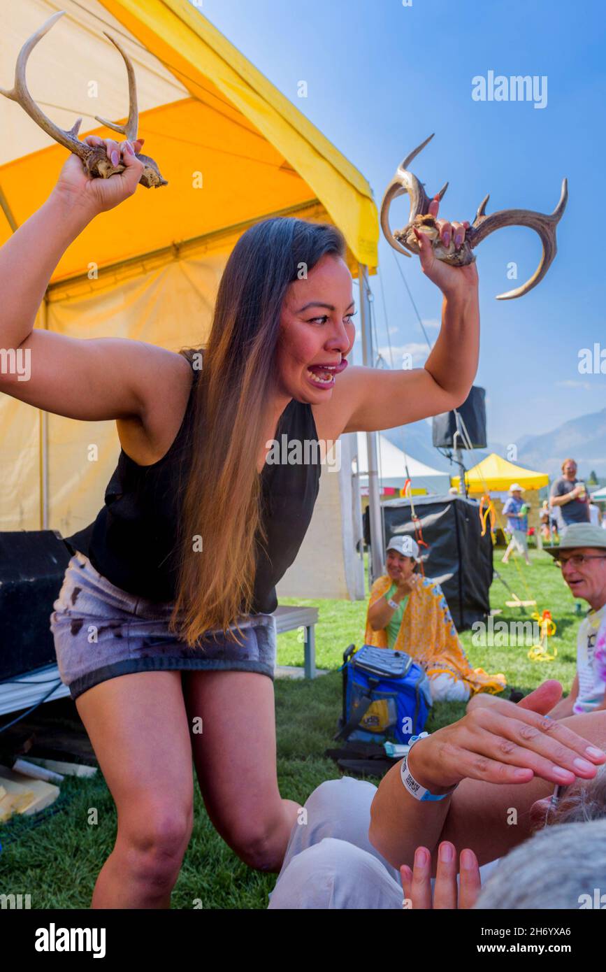 Inuit singer and storyteller Tiffany Ayalik of the duo Quantum Tangle ...