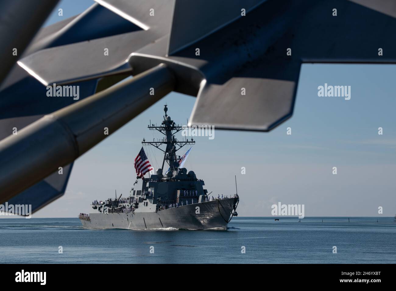 The U.S. Navy’s newest guided-missile destroyer, the USS Daniel Inouye ...