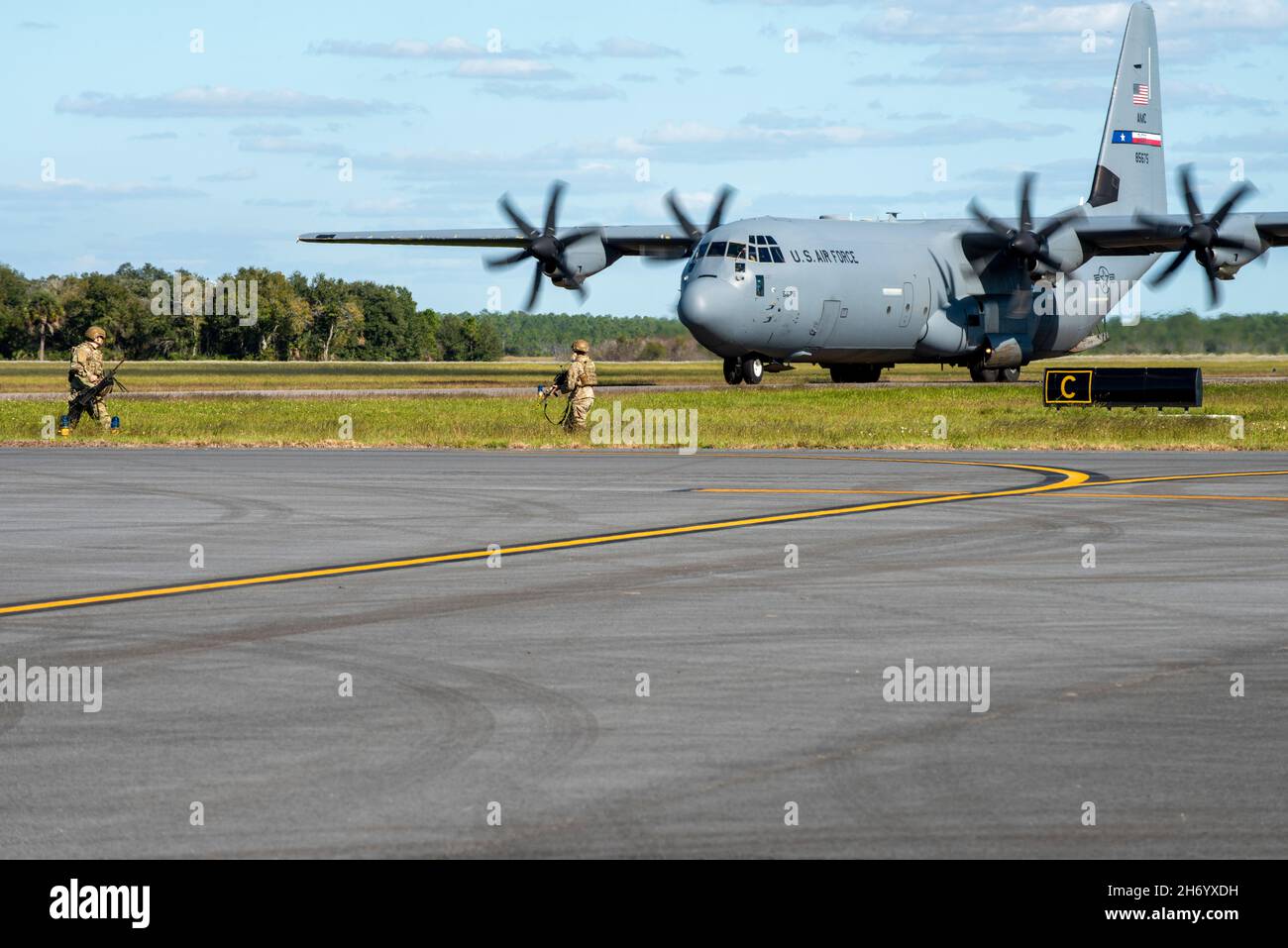 U.S. Air Force Airmen assigned to the 823rd Base Defense Squadron, Moody Air Force Base, Georgia ...