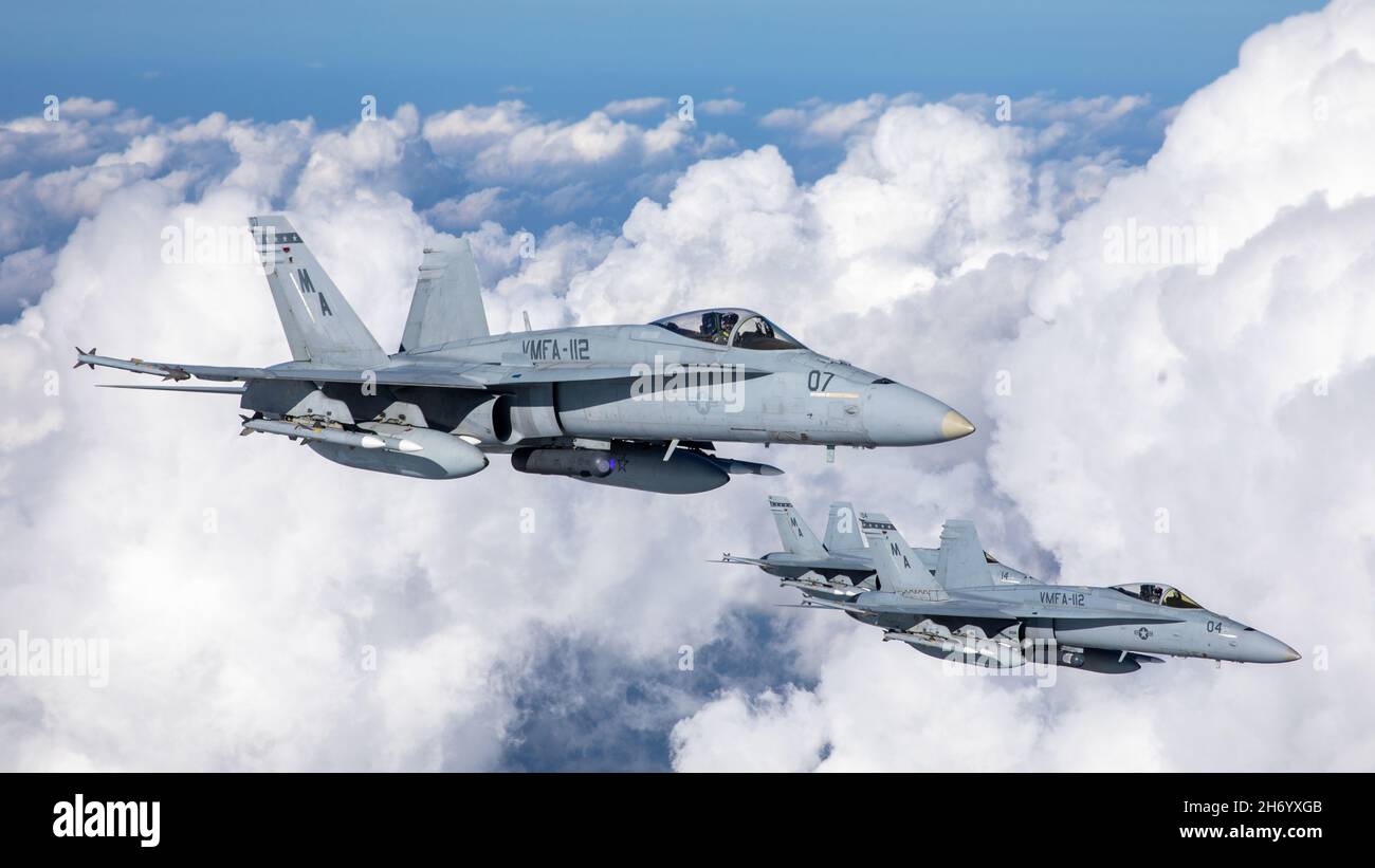 U.S. Marine Corps F/A-18 Hornet aircraft with Marine Fighter Attack ...