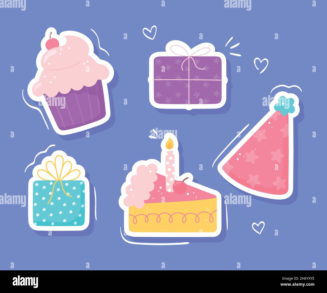 birthday stickers icons Stock Vector Image & Art - Alamy