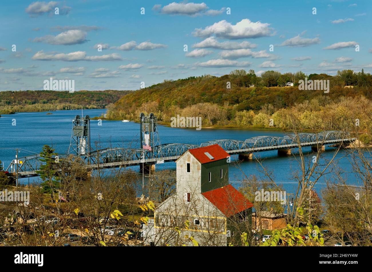 The Stillwater, Minnesota Lift Bridge on the St. Croix River heading ...