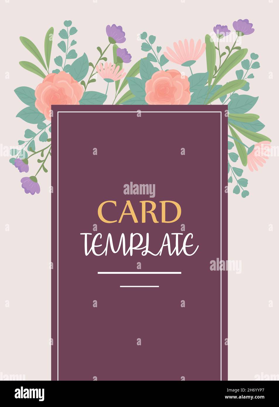 flowers nature card template Stock Vector Image & Art - Alamy