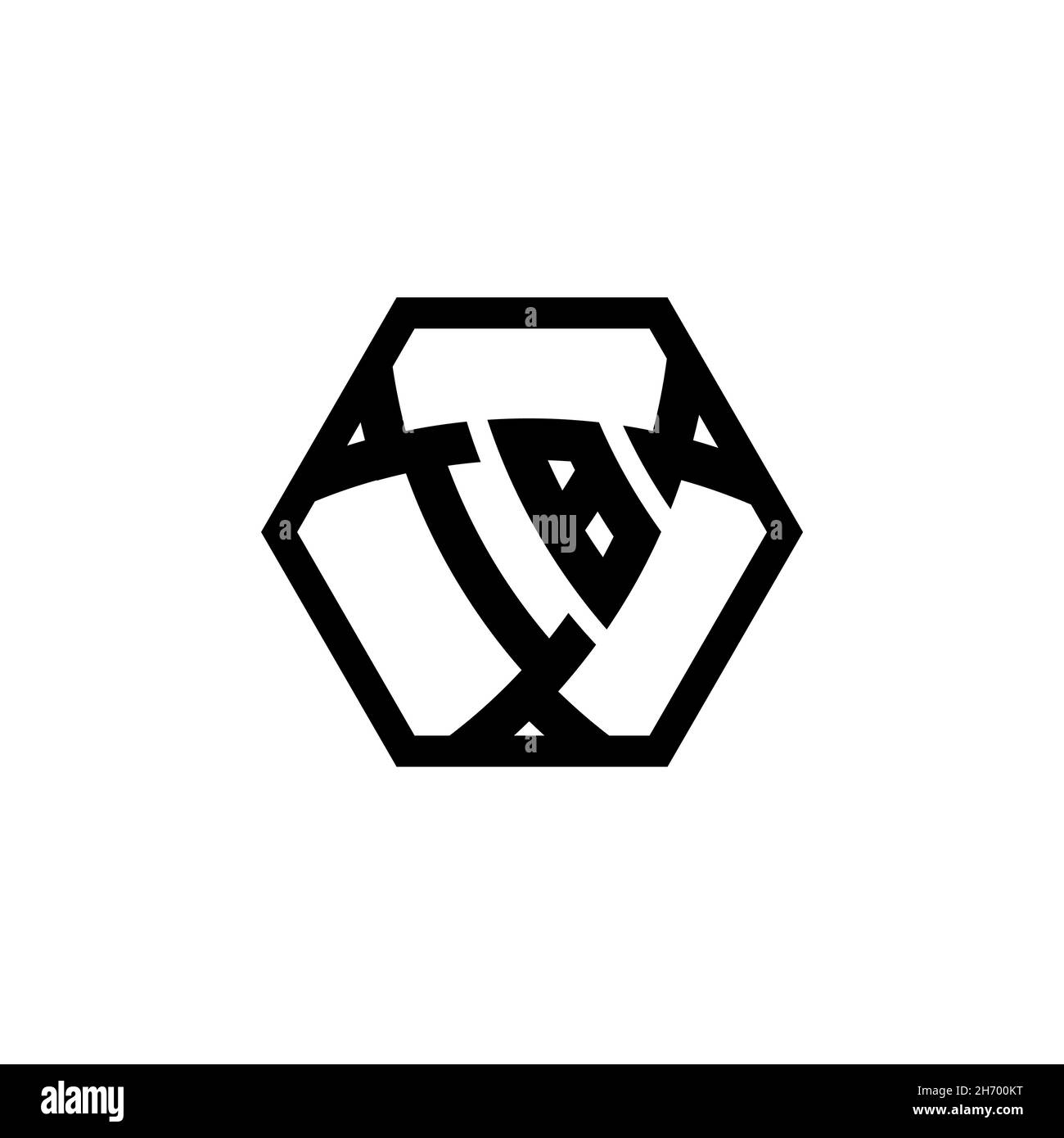 IB Monogram logo letter with triangle shield shape hexagonal rounded ...