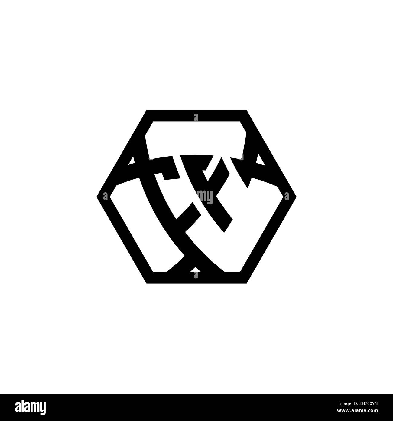 FF Monogram logo letter with triangle shield shape hexagonal rounded. Triangle monogram logo ...