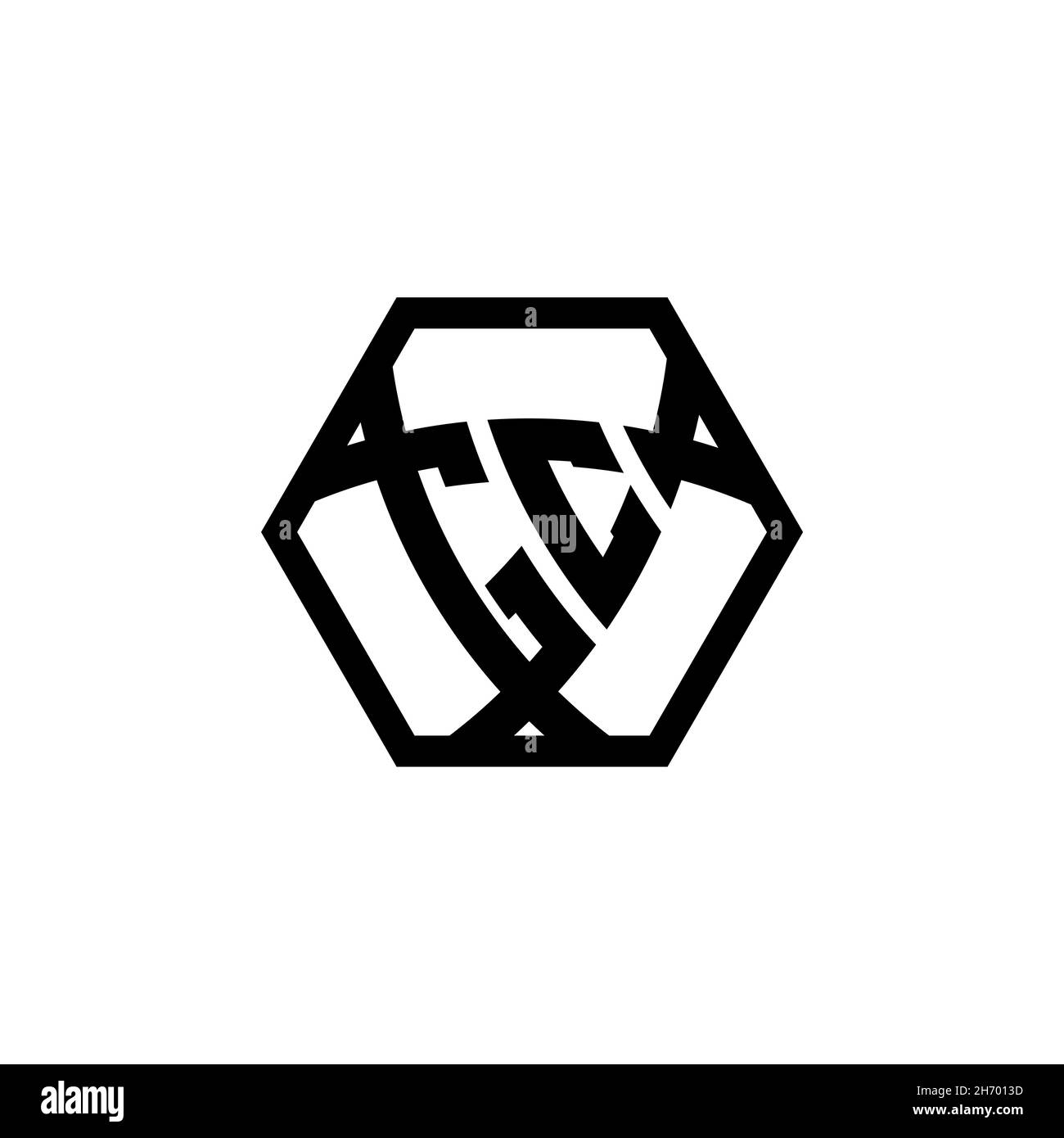 GC Monogram logo letter with triangle shield shape hexagonal rounded. Triangle monogram logo ...