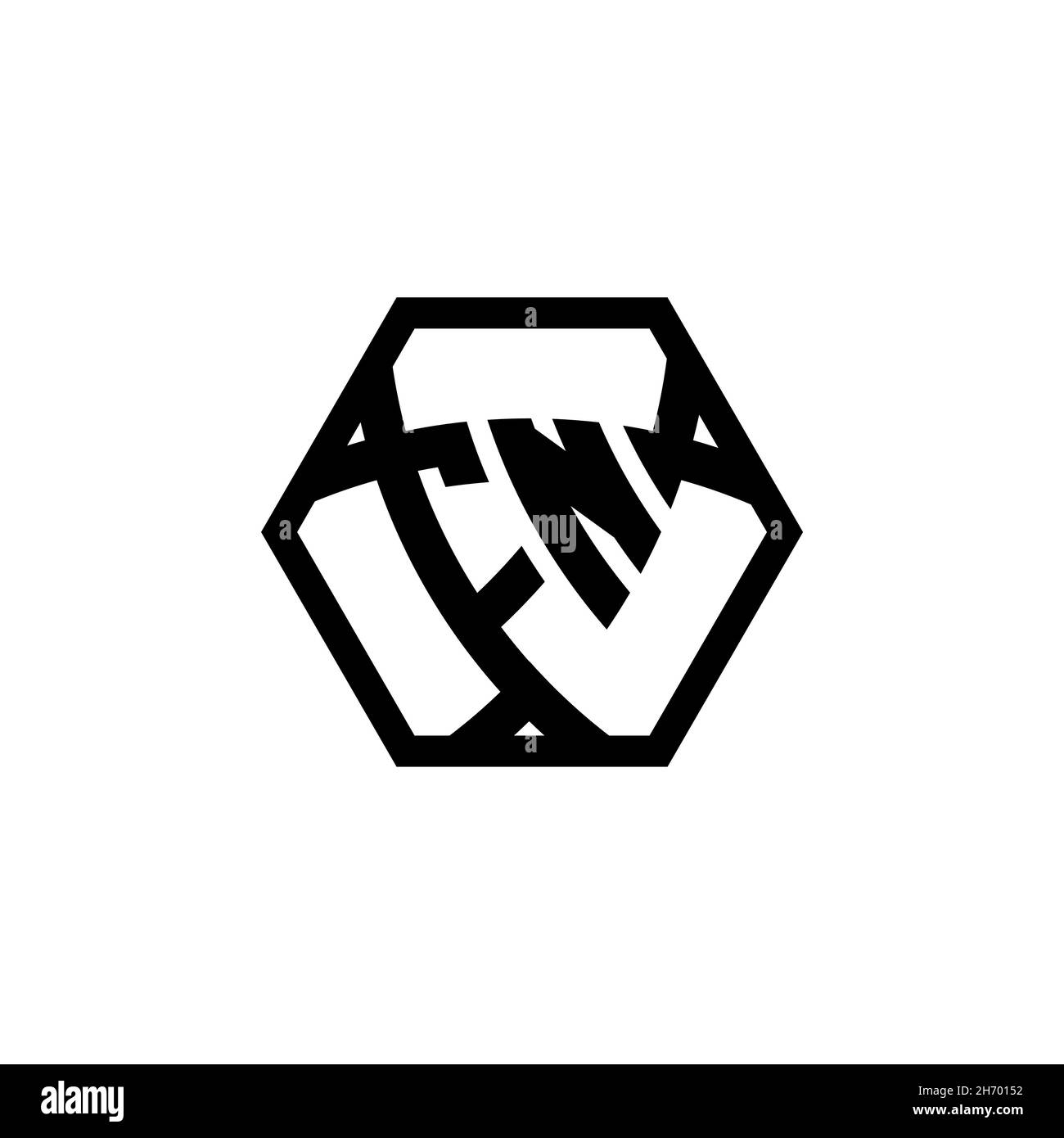 FN Monogram logo letter with triangle shield shape hexagonal rounded ...