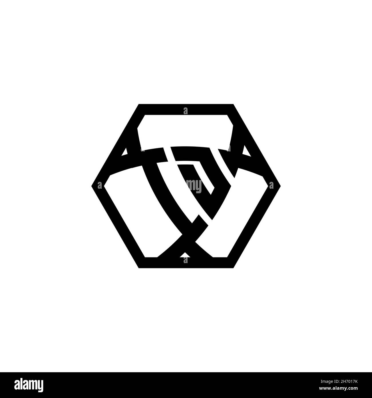 ID Monogram logo letter with triangle shield shape hexagonal rounded ...