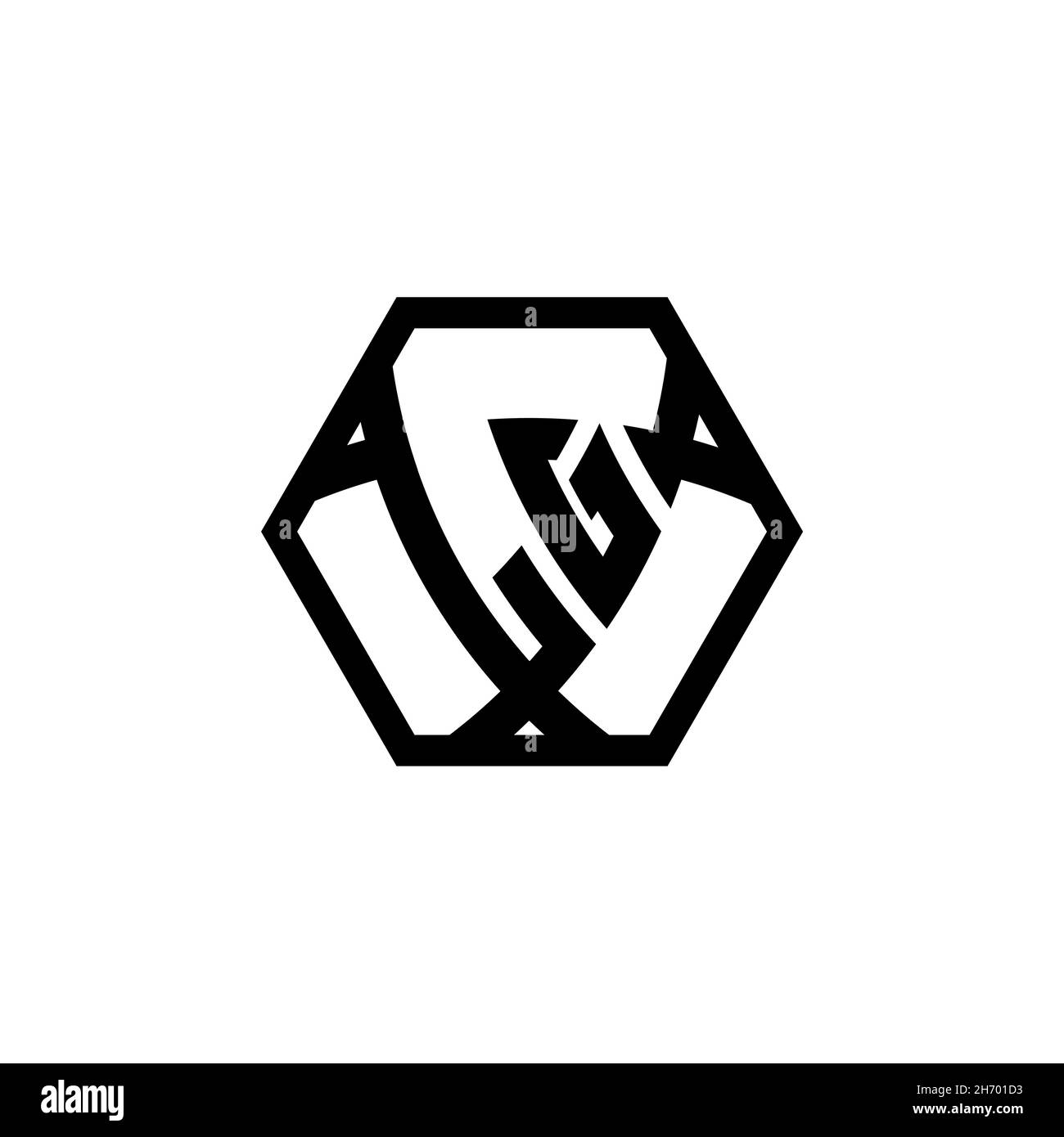 LG Monogram logo letter with triangle shield shape hexagonal rounded ...