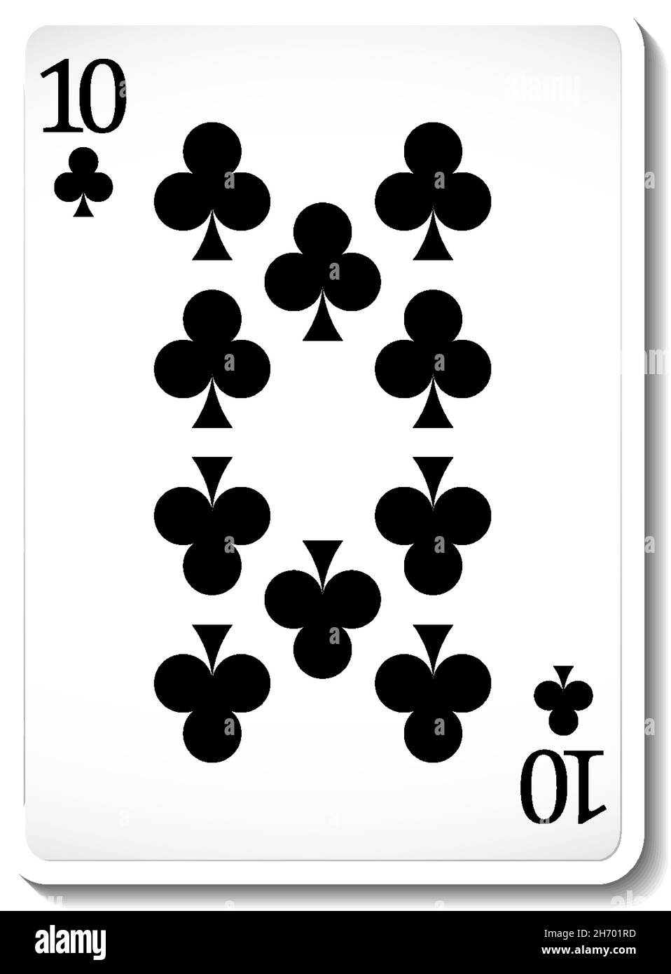 Ten of Clubs Playing Card Isolated illustration Stock Vector Image ...