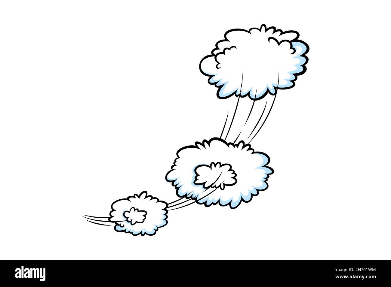 Comic speed effect with clouds. Comic clouds with motion trail lines ...