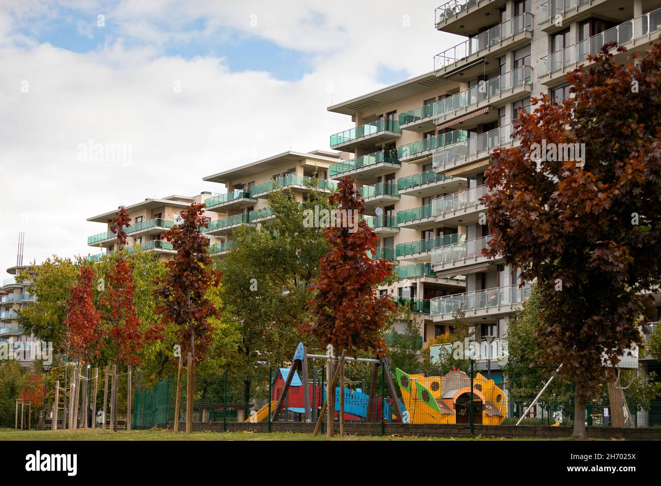 New residential area . Flat blocks in construction Stock Photo - Alamy