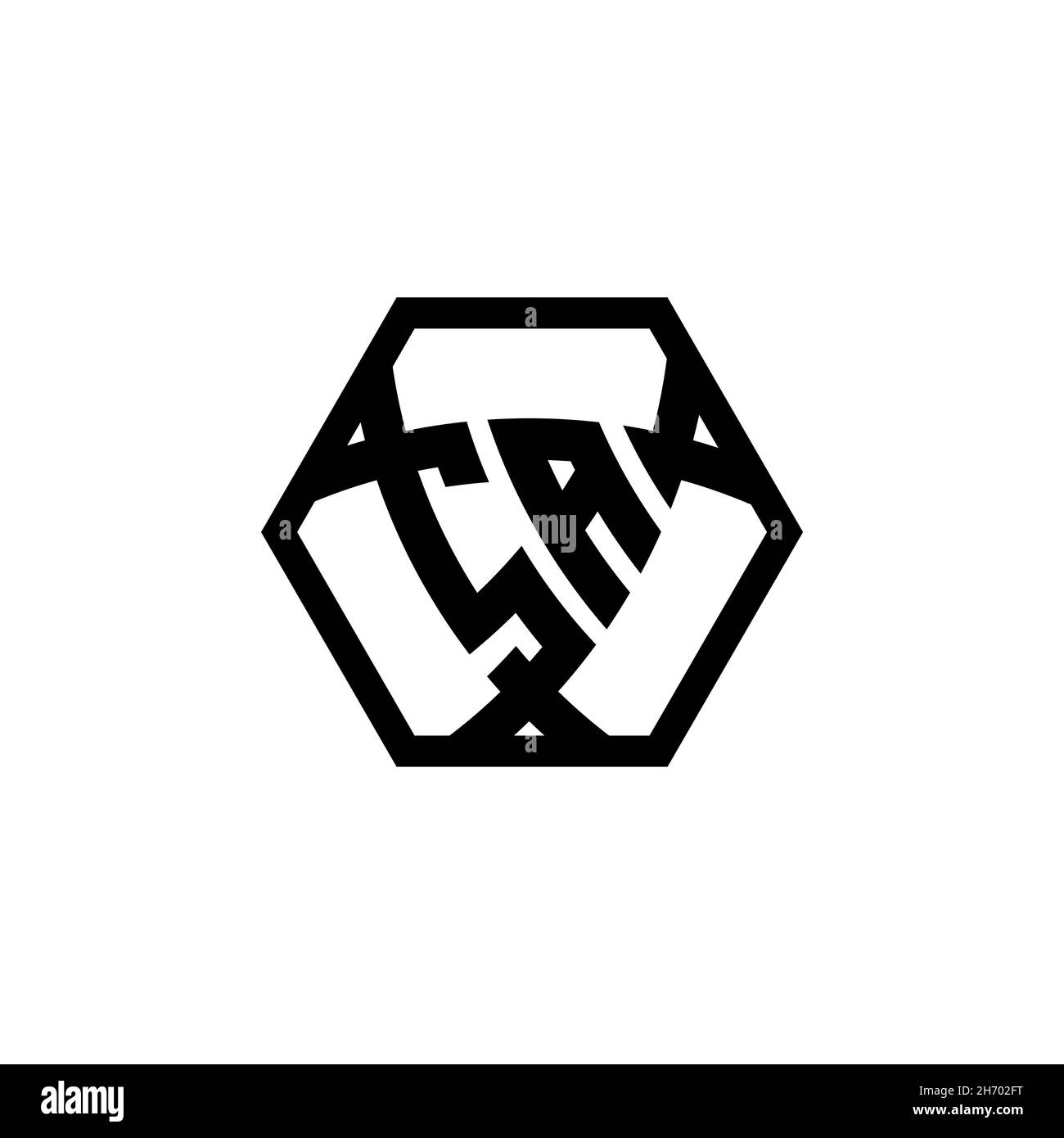 SA Monogram logo letter with triangle shield shape hexagonal rounded ...