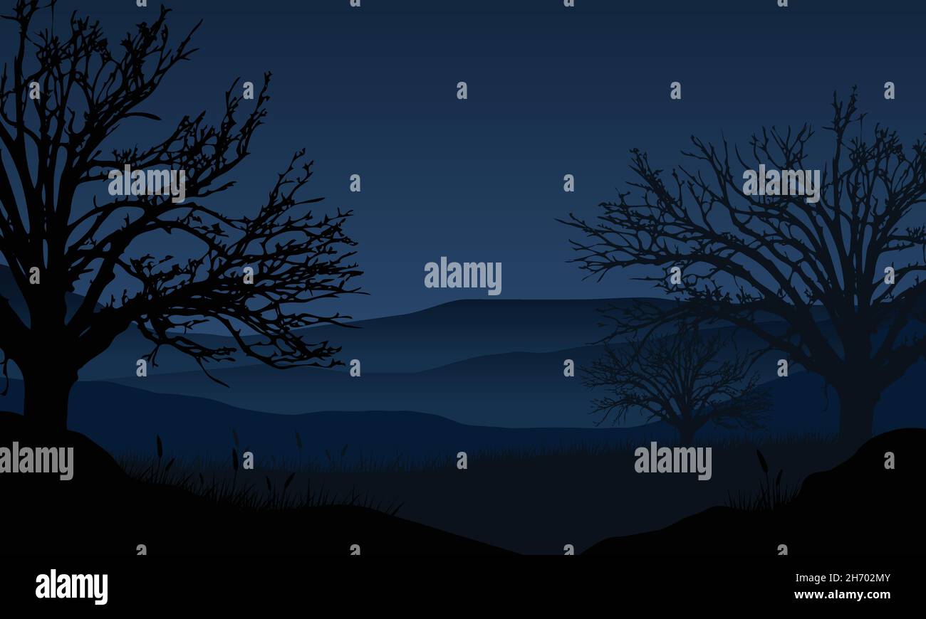 Quiet night atmosphere with fantastic mountain views from the edge of ...