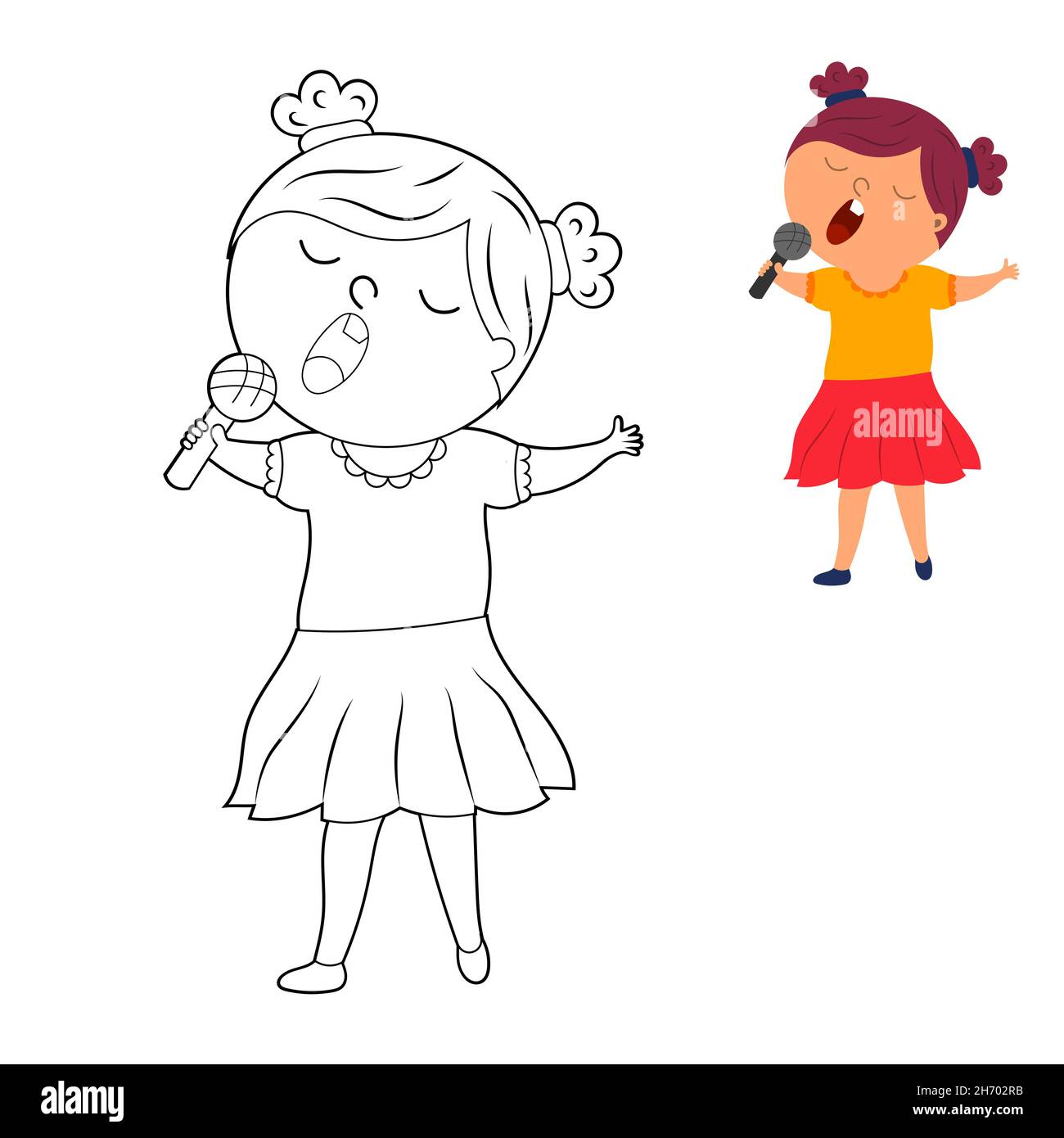 Girl Singing Coloring Pages