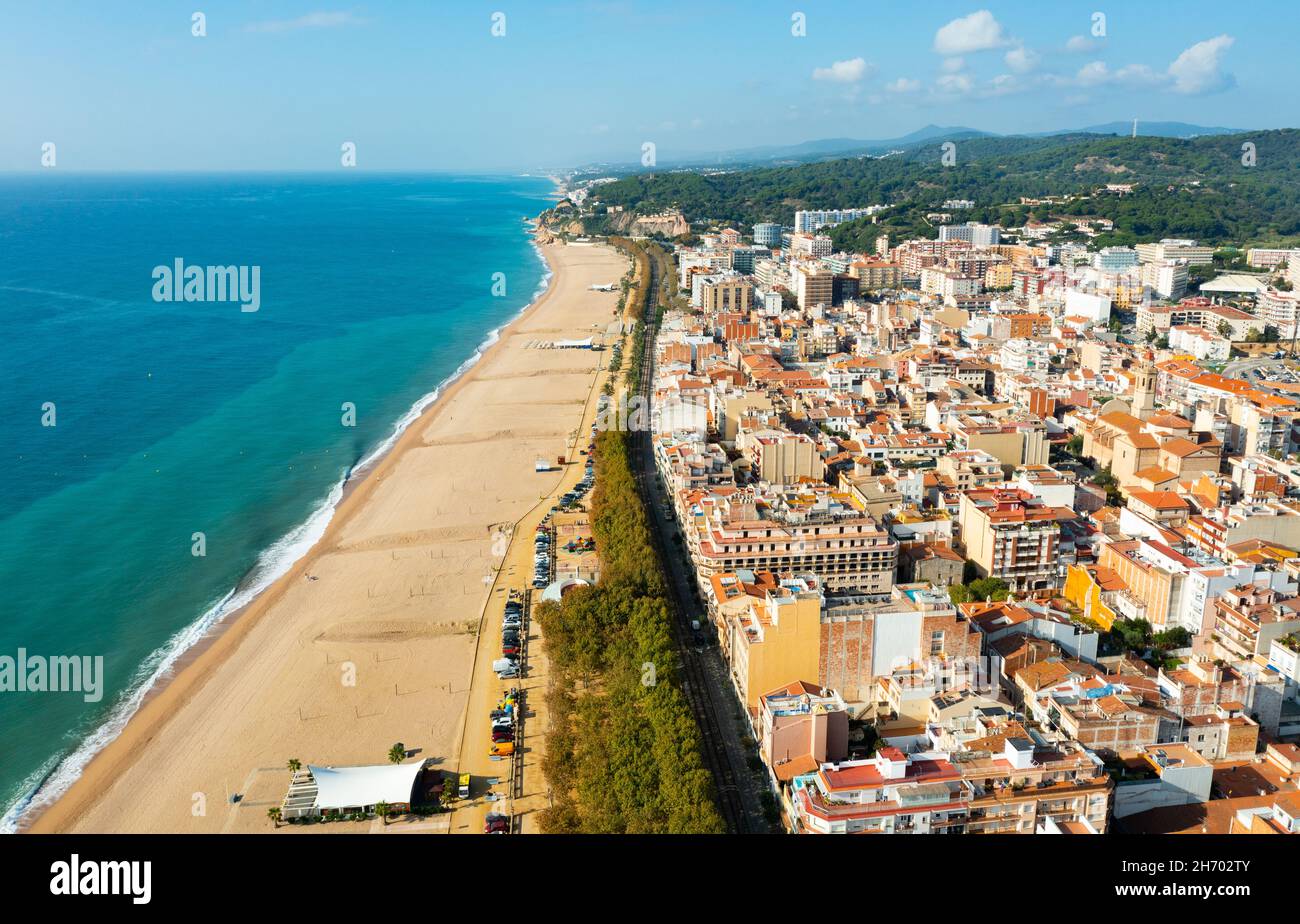 Birds eye view of Calella, Spain Stock Photo - Alamy