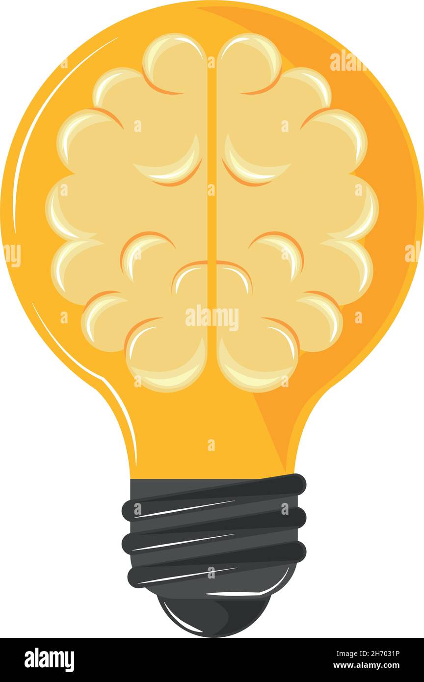brain inside a bulb Stock Vector Image & Art - Alamy