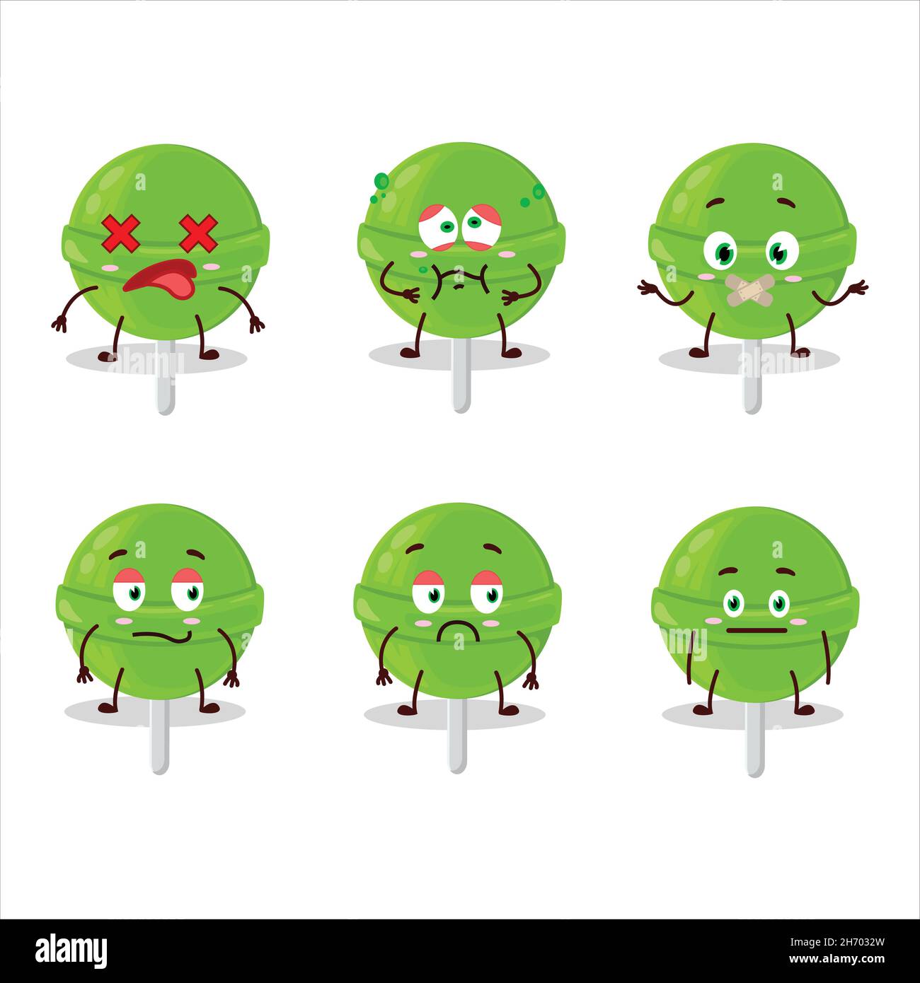 Sweet melon lollipop cartoon character with nope expression. Vector ...