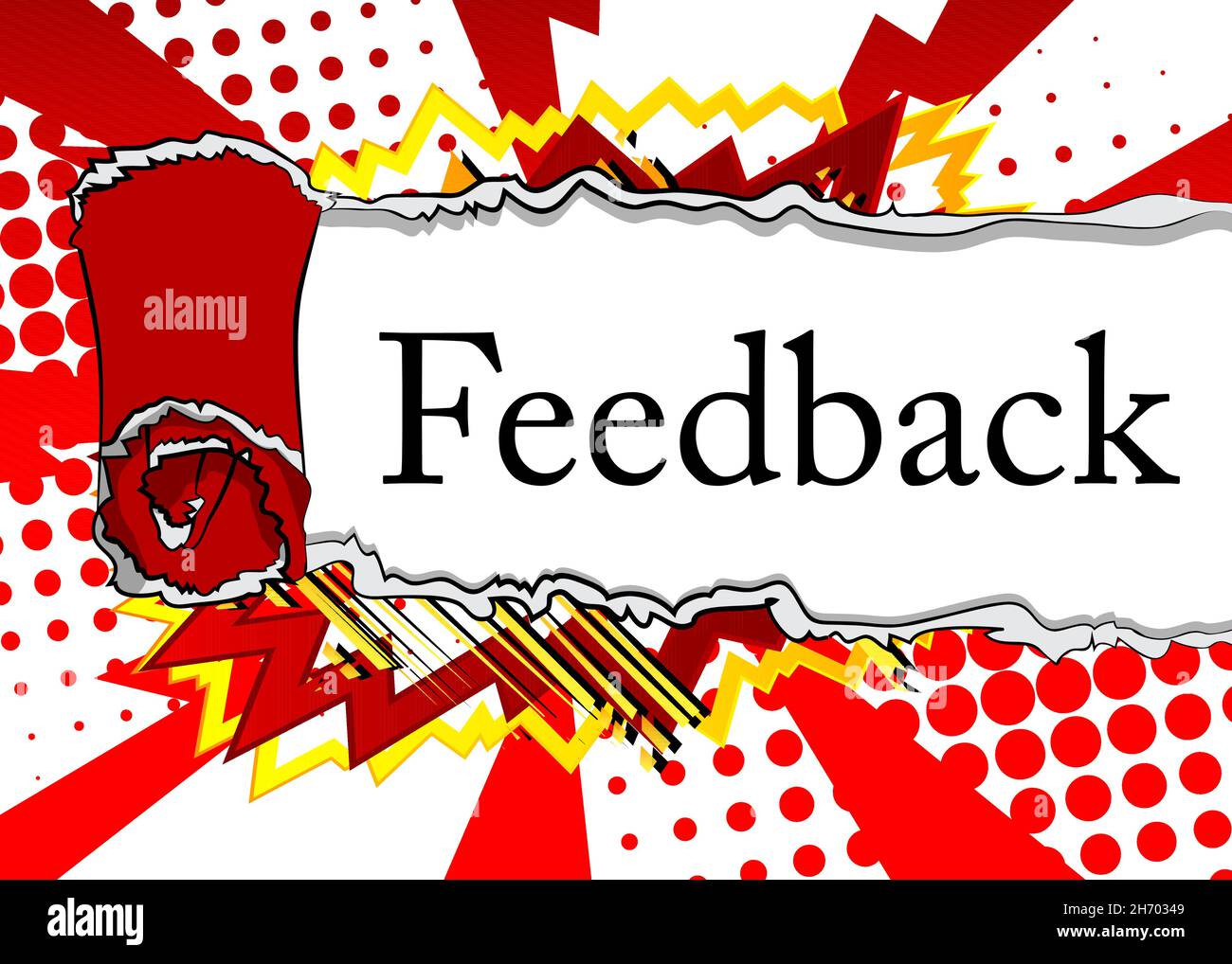 Ripped torn posters grunge texture background with the text Feedback ...