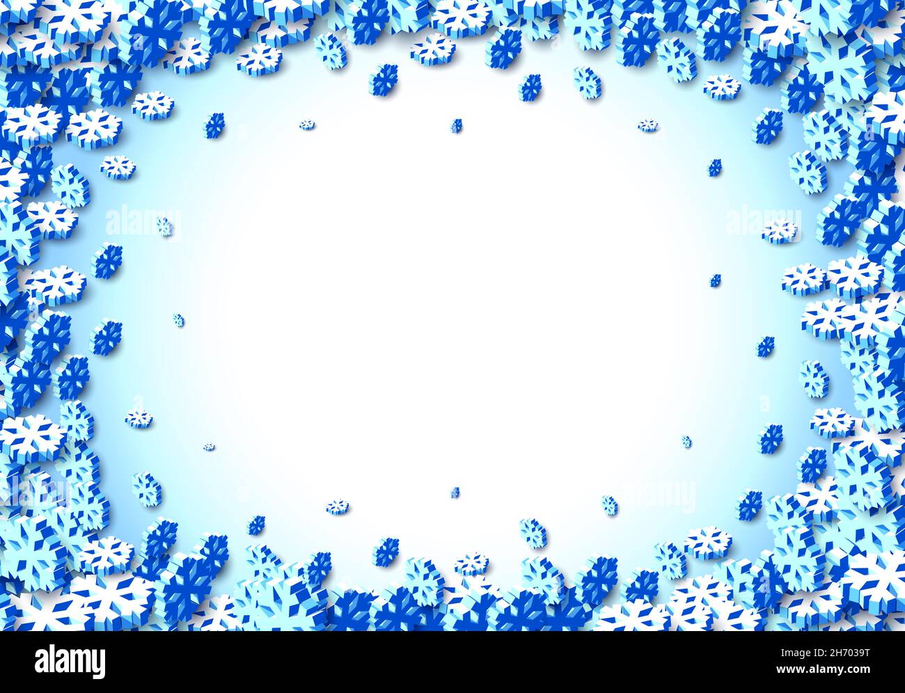 Winter background with snowstorm and sprayed snowflakes for New Years ...