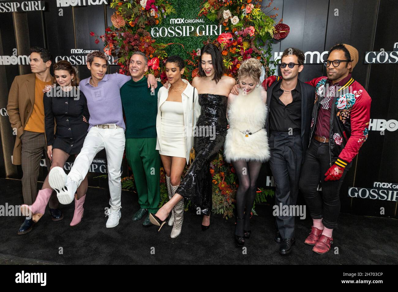 New York, NY November 18, 2021: Jason Gotay, Megan Ferguson, Evan Mock ...