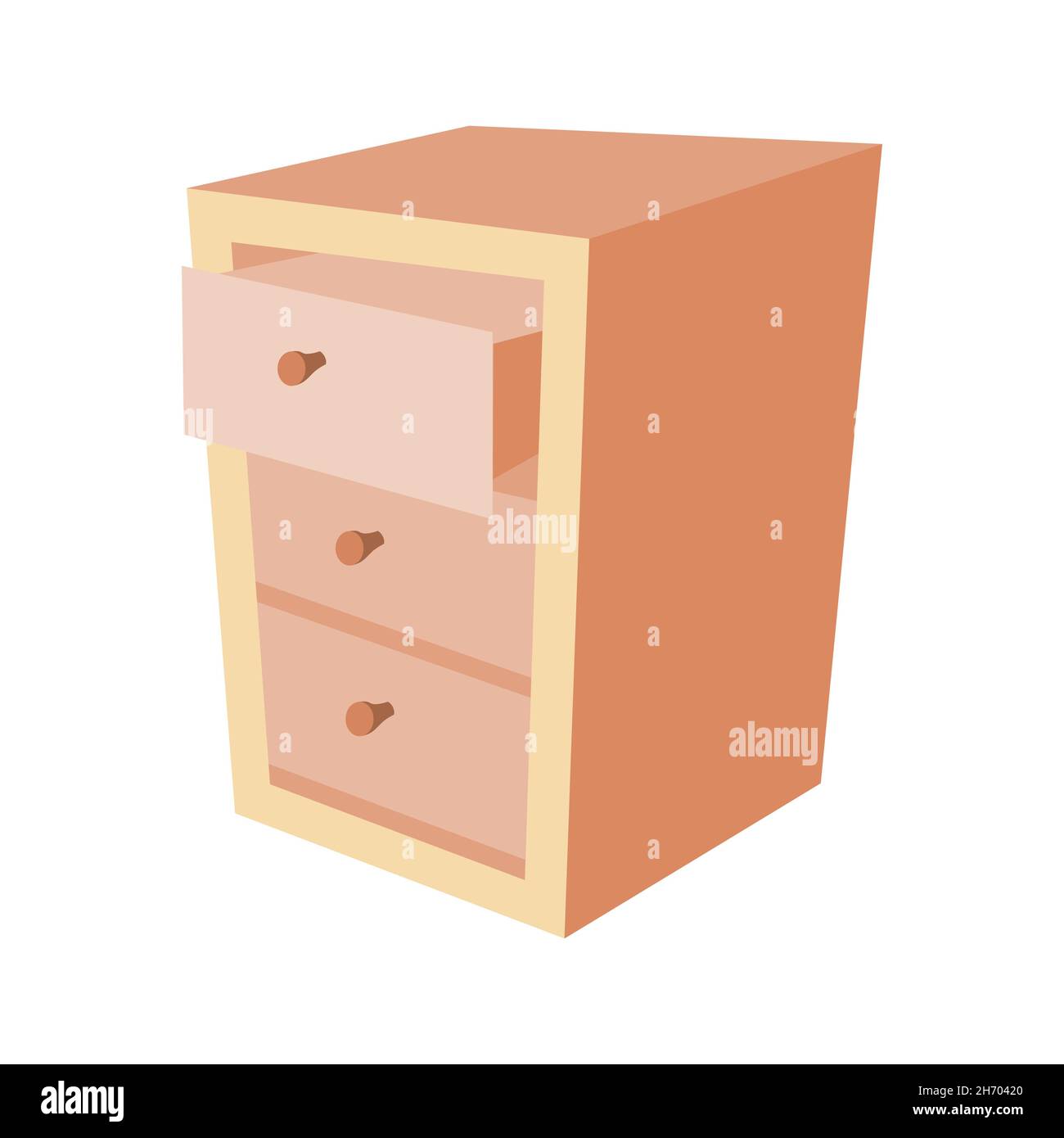 open empty white drawer vector flat design isolated on white background ...