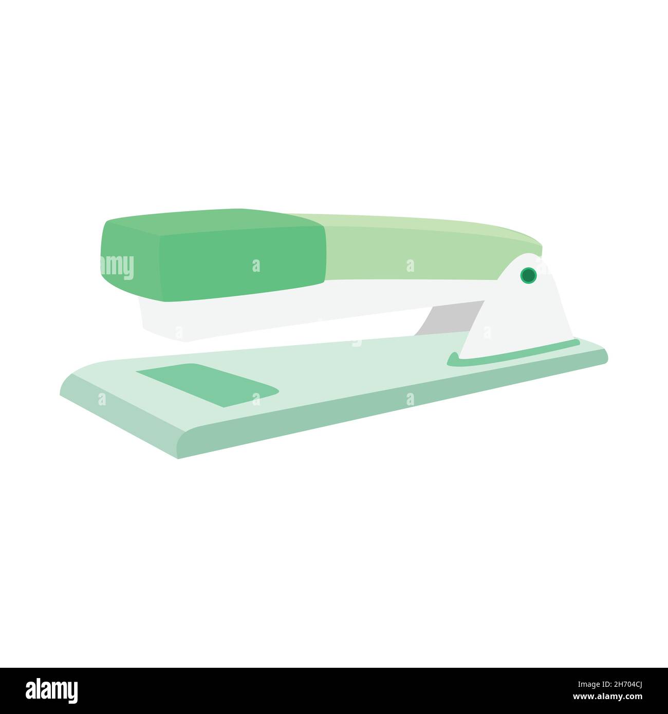 Green office stapler stationery for stapling paper vector illustration ...