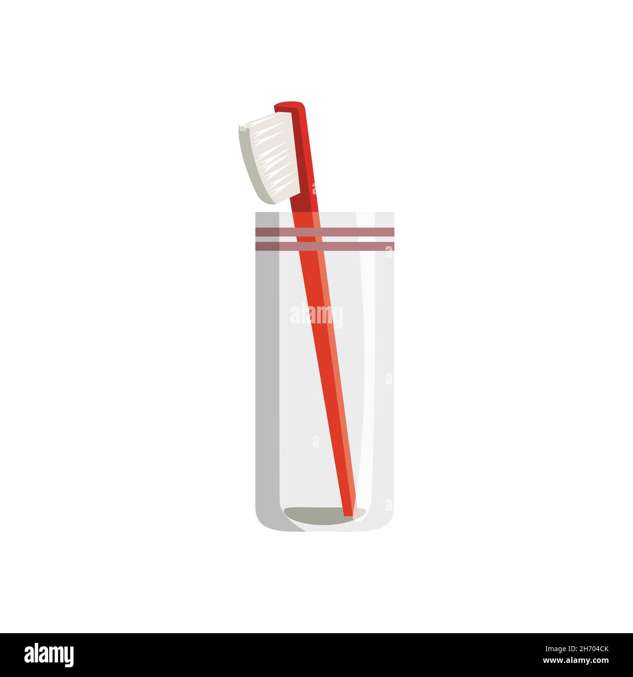 Toothbrush and toothpaste in cup Stock Vector Images - Alamy