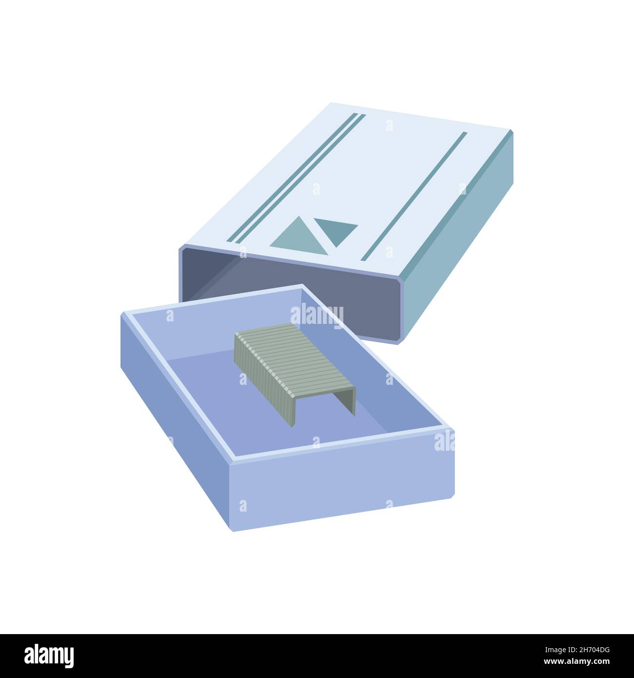 Image of blue stationery staples. stapler Vector illustration of ...