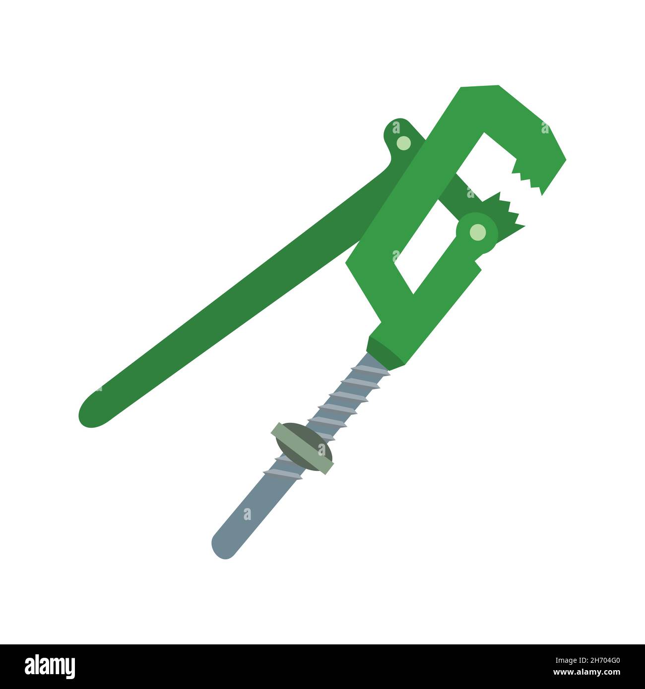 vector outline flat style red pipe adjustable metal wrench icon Stock ...