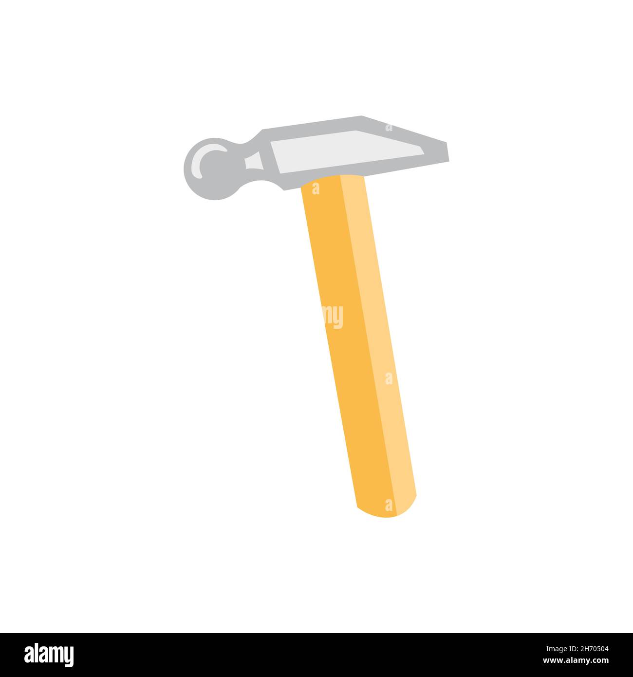 Hammer in a flat style. Typical simple hammer tool. Icons isolated on a ...
