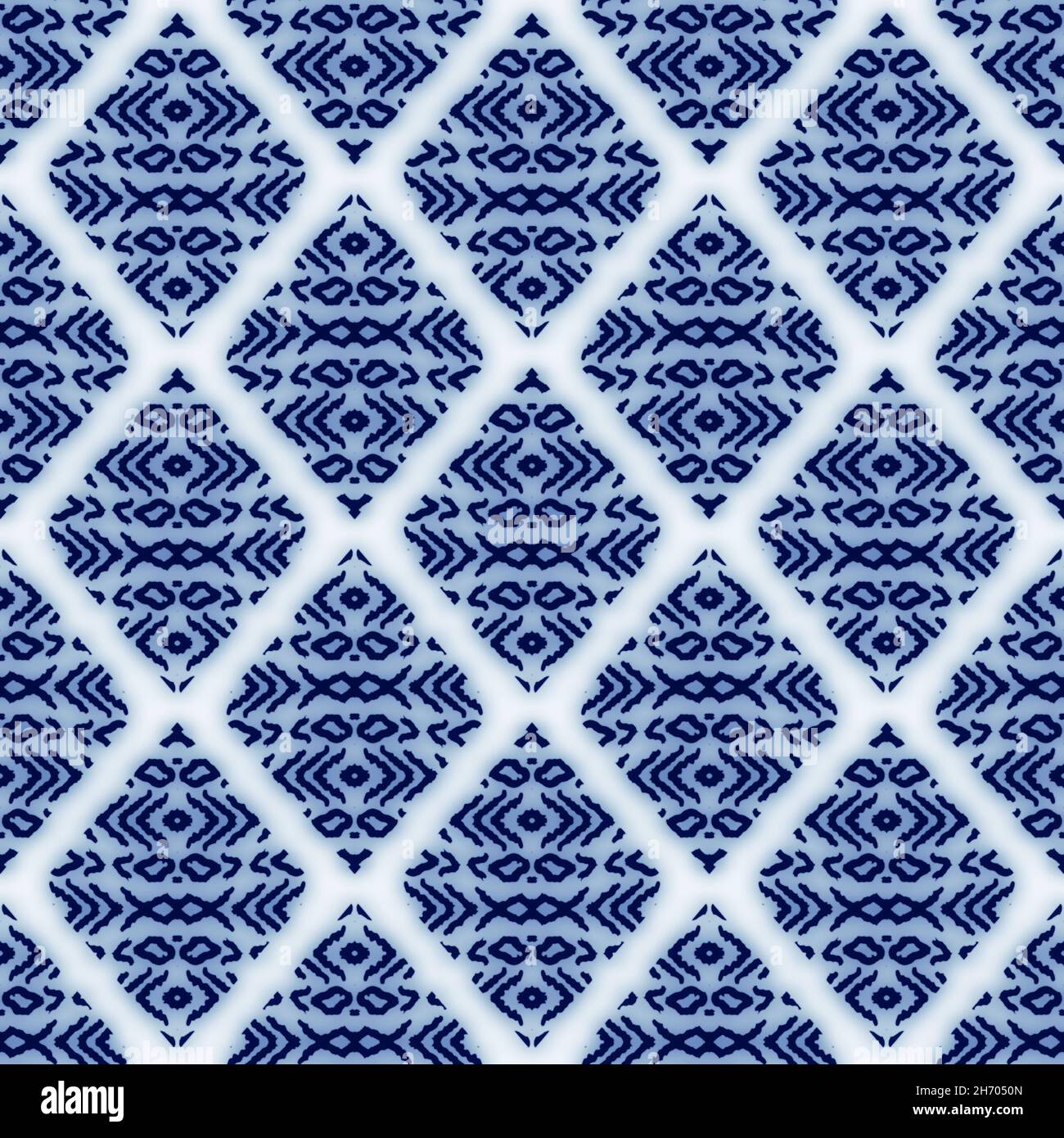 Seamless blue and white ceramic tile ornate damask pattern for surface ...