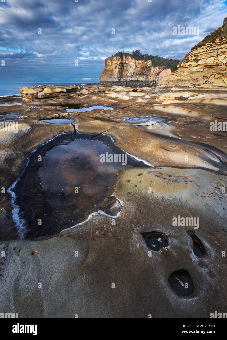 rockpool and rock patterns at terrigal on nsw central coast Stock Photo ...