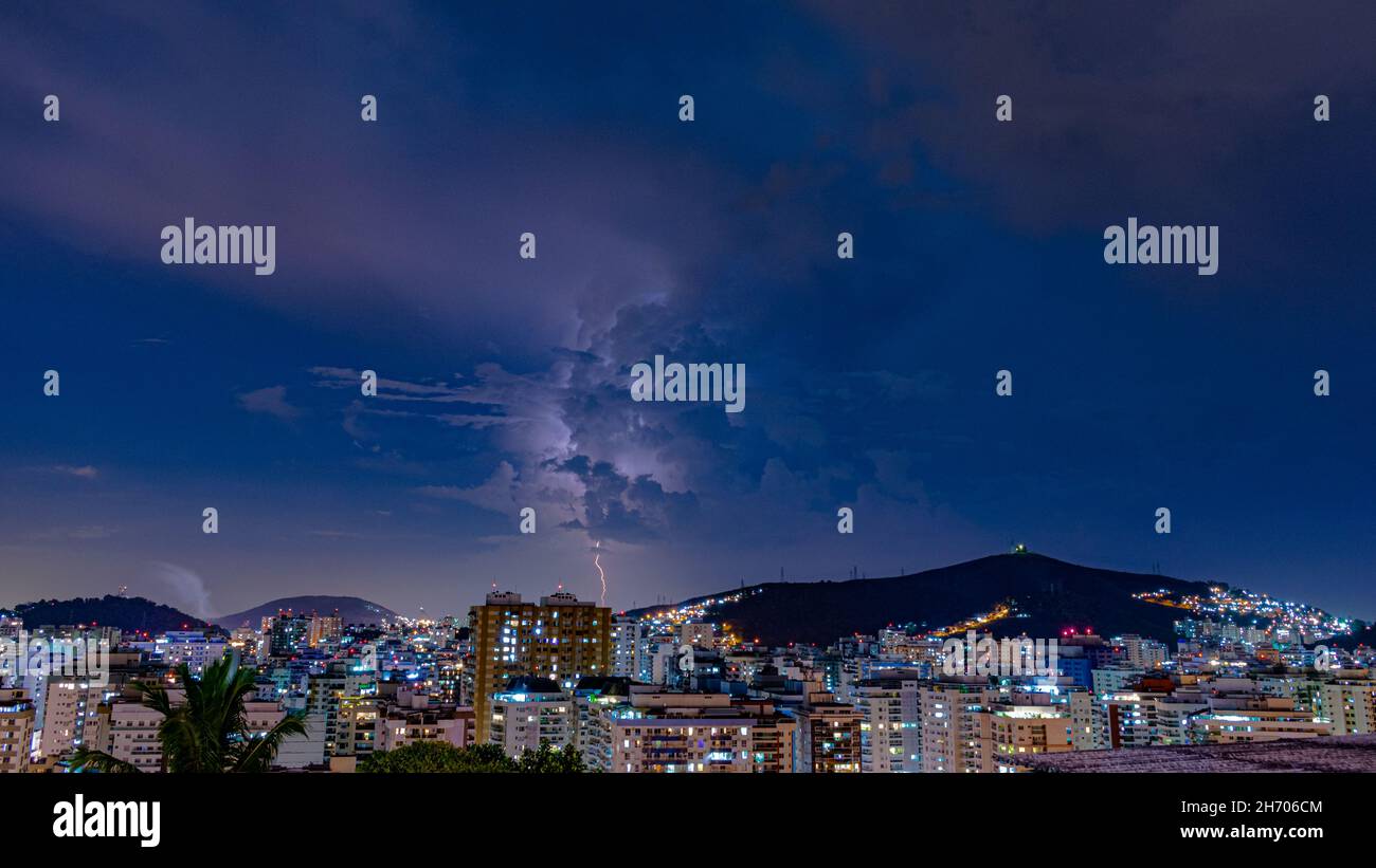 Arrival of a strong storm with lightning and rain. These weather ...