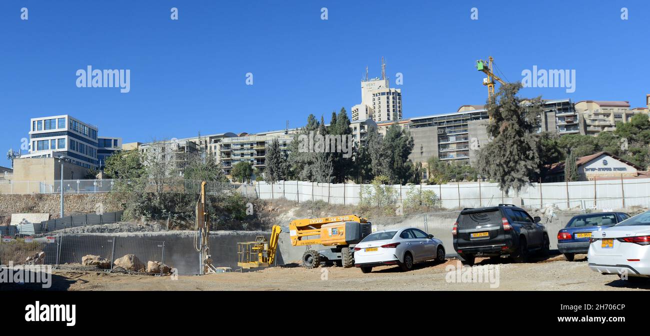 Construction of the city entrance project in Jerusalem, Israel Stock ...