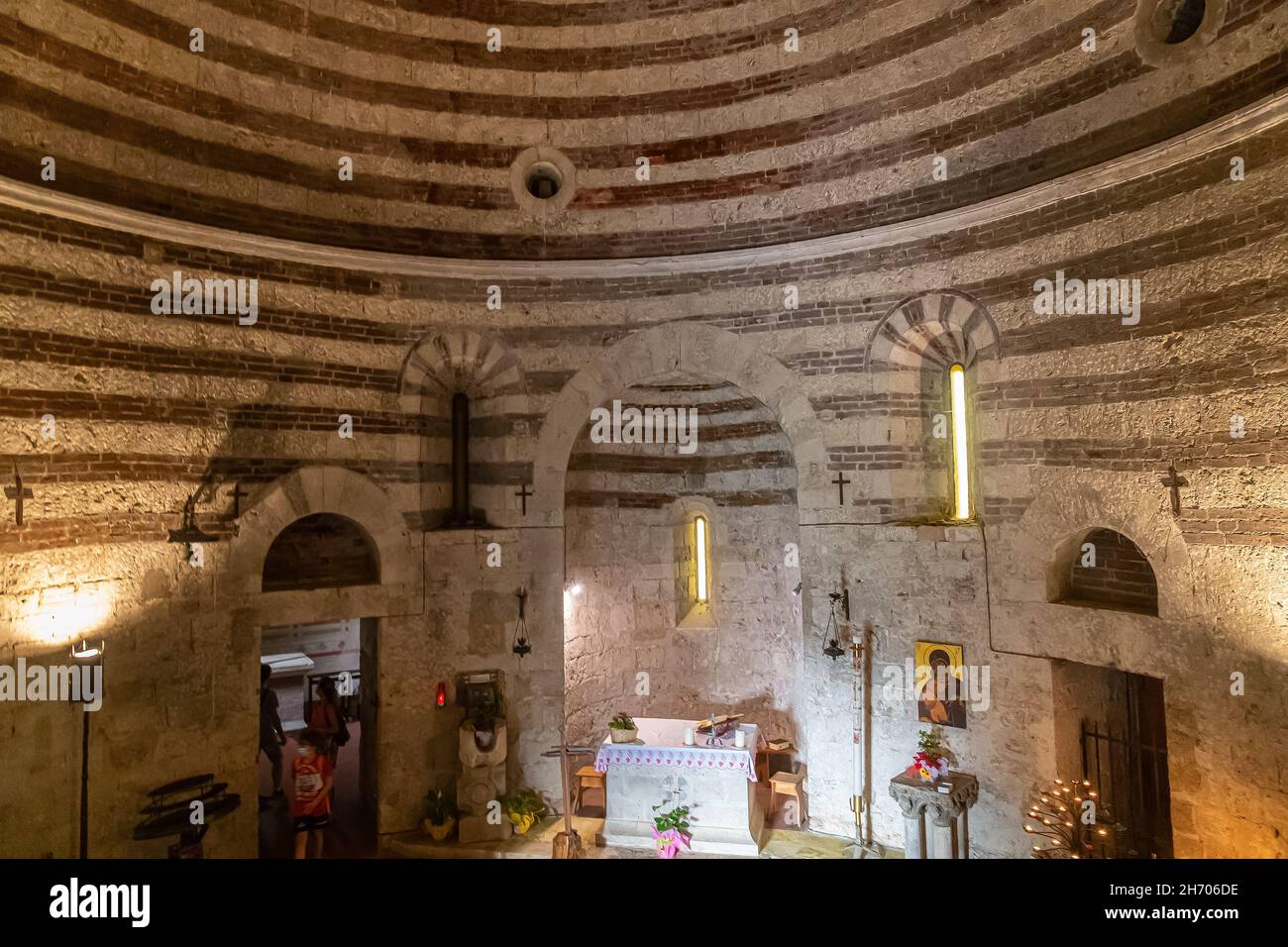 The Montesiepi Chapel on a hill close to Abbazia di San Galgano famous ...