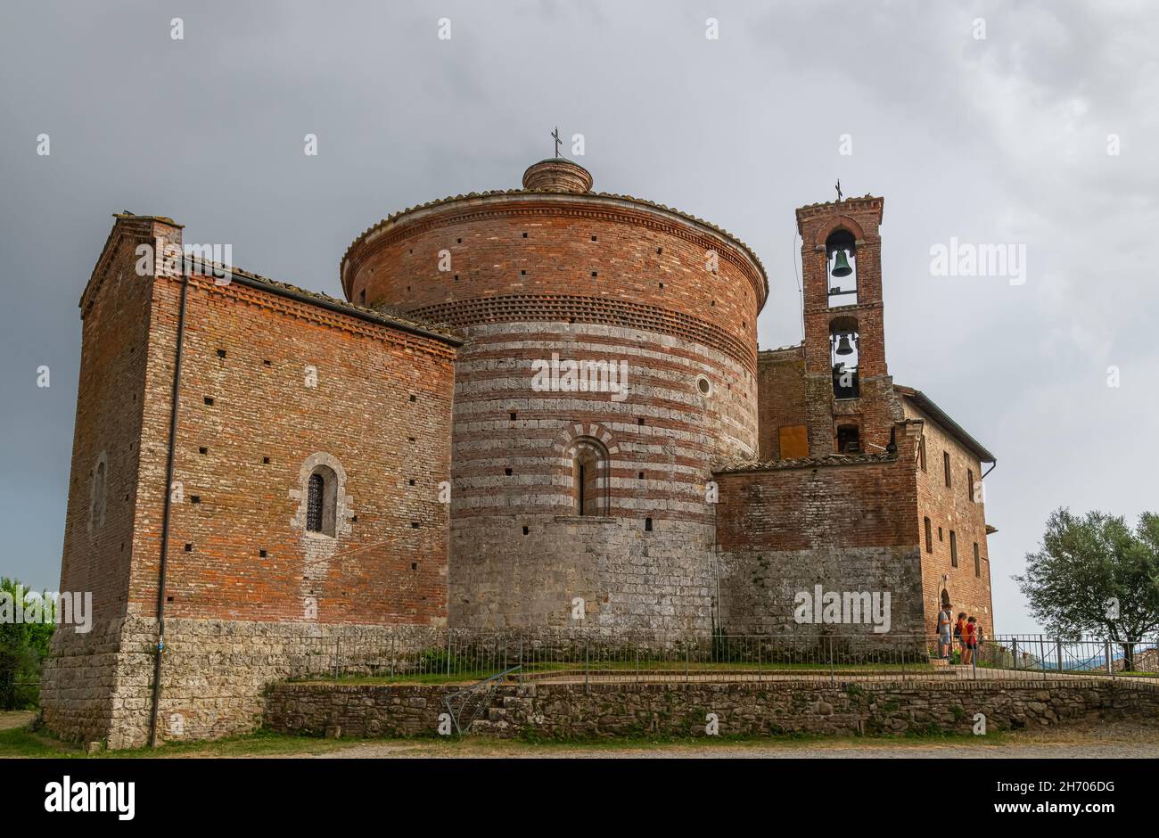 The Montesiepi Chapel on a hill close to Abbazia di San Galgano famous ...