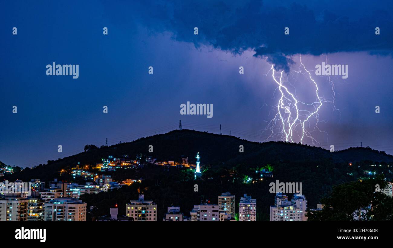 Arrival of a strong storm with lightning and rain. These weather ...