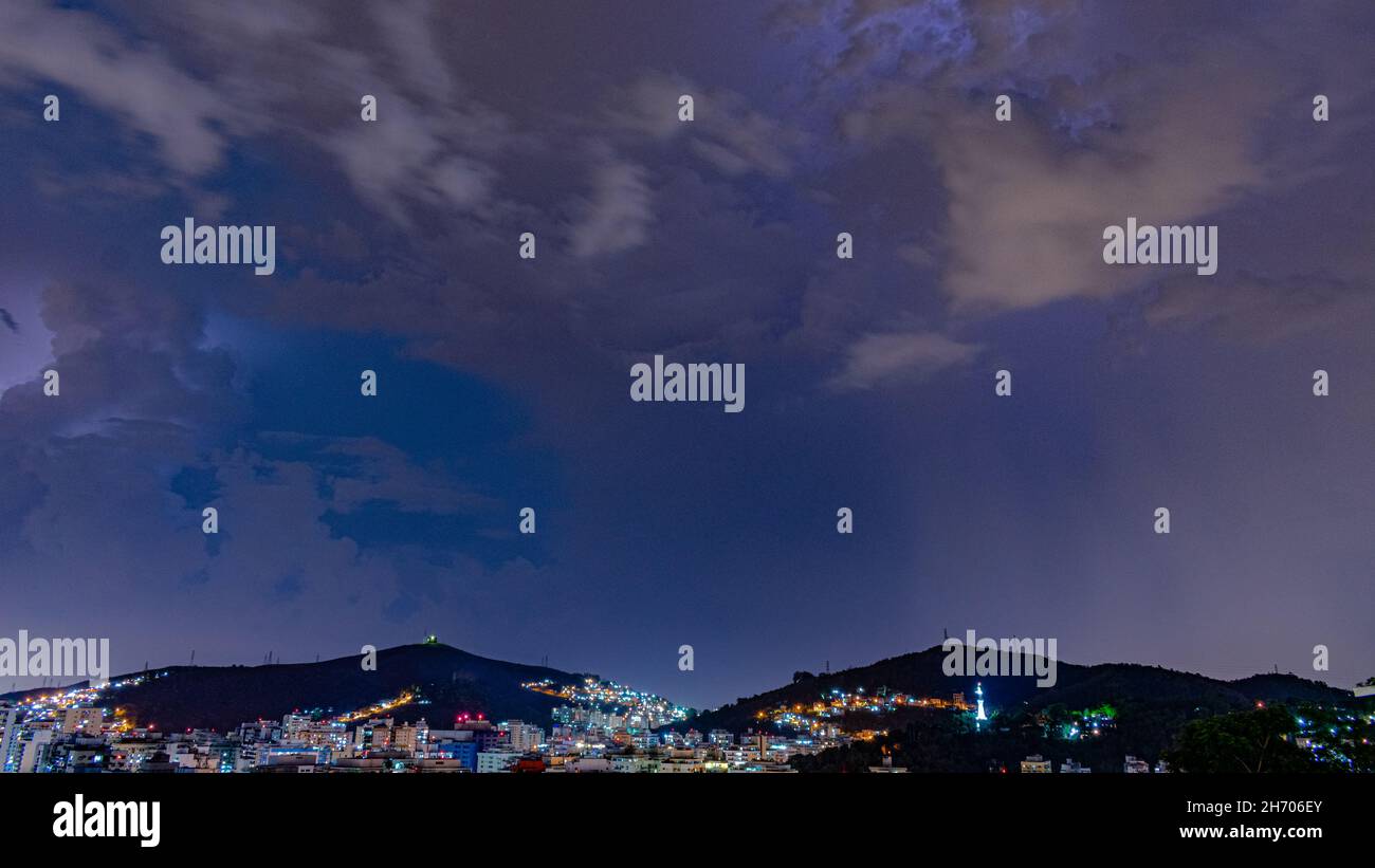 Arrival of a strong storm with lightning and rain. These weather ...