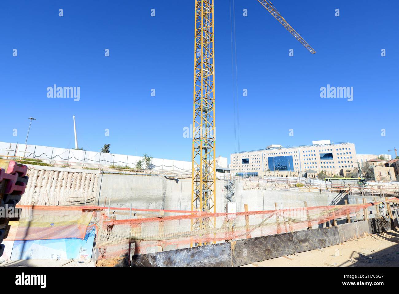 Construction of the city entrance project in Jerusalem, Israel Stock ...