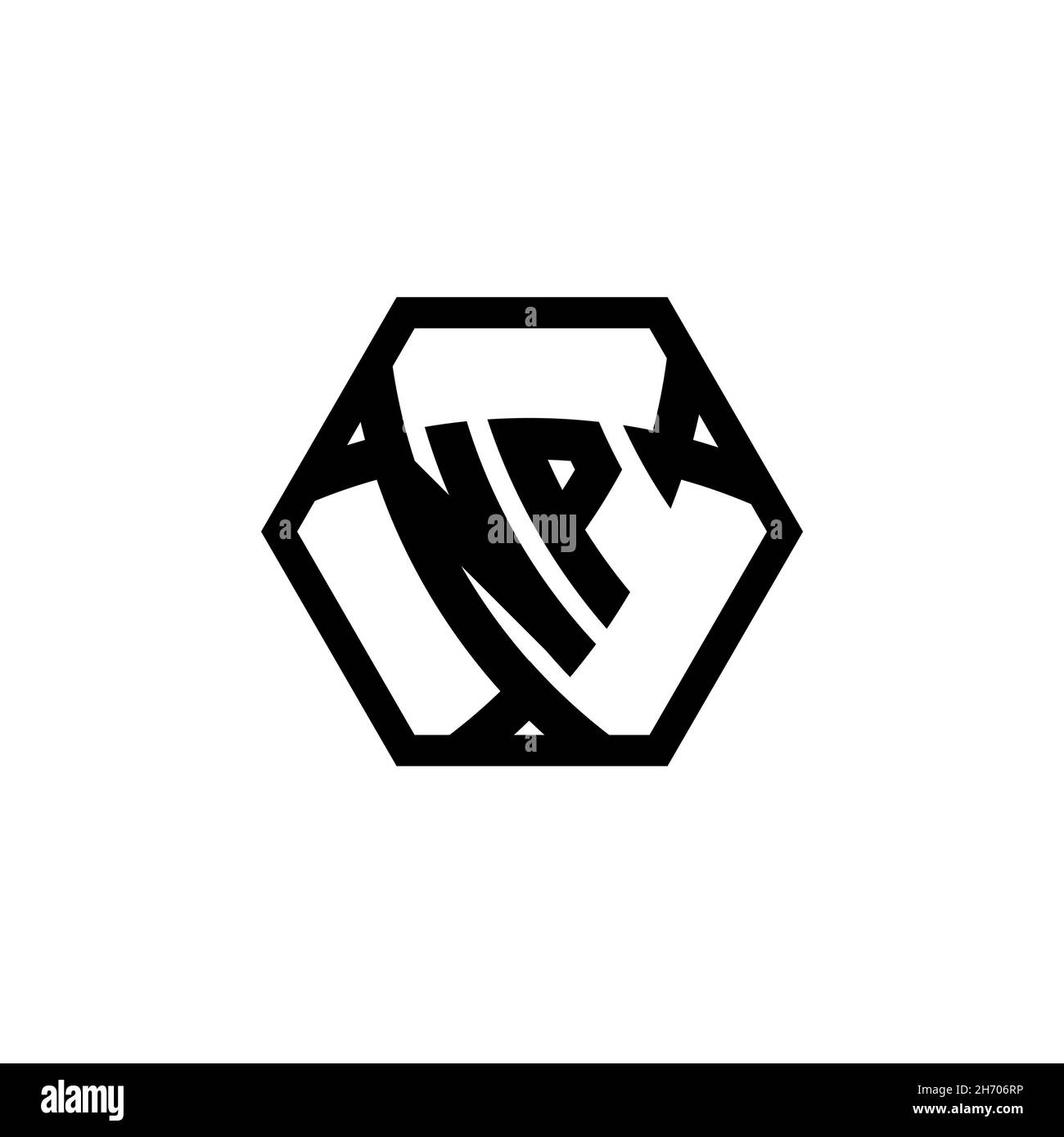 NP Monogram logo letter with triangle shield shape hexagonal rounded. Triangle monogram logo ...