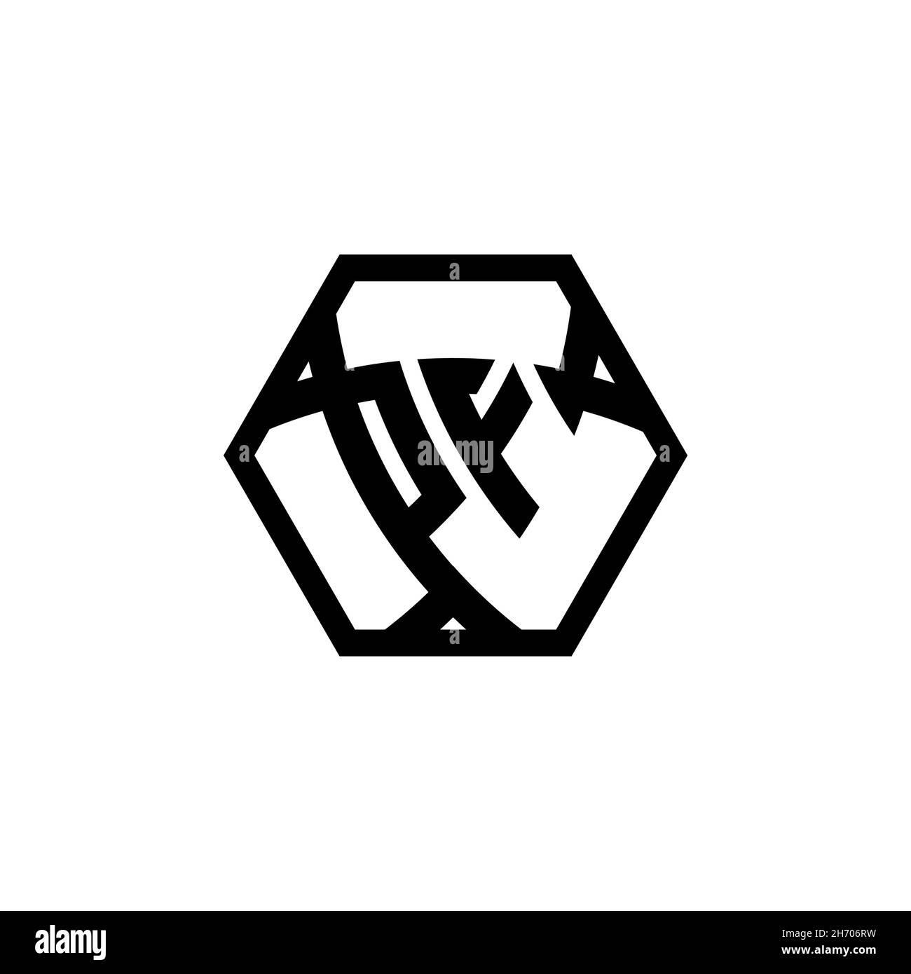 PF Monogram logo letter with triangle shield shape hexagonal rounded ...